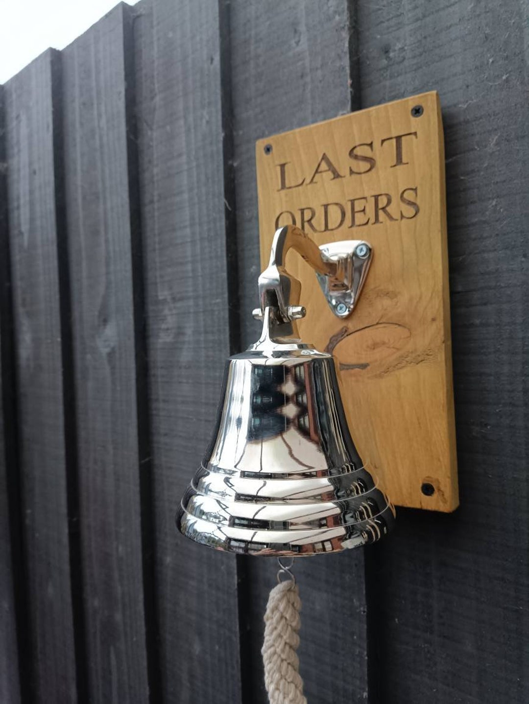 Personalised Last Orders Bell, Home Bar Accessories, Mancave Bell, Dads ...