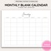 Printable Blank Calendar Landscape, Desk Calendar Printable Blank ...