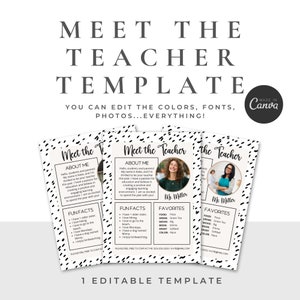 Meet the Teacher Templates, New School Year Printable, Meet the Teacher ...