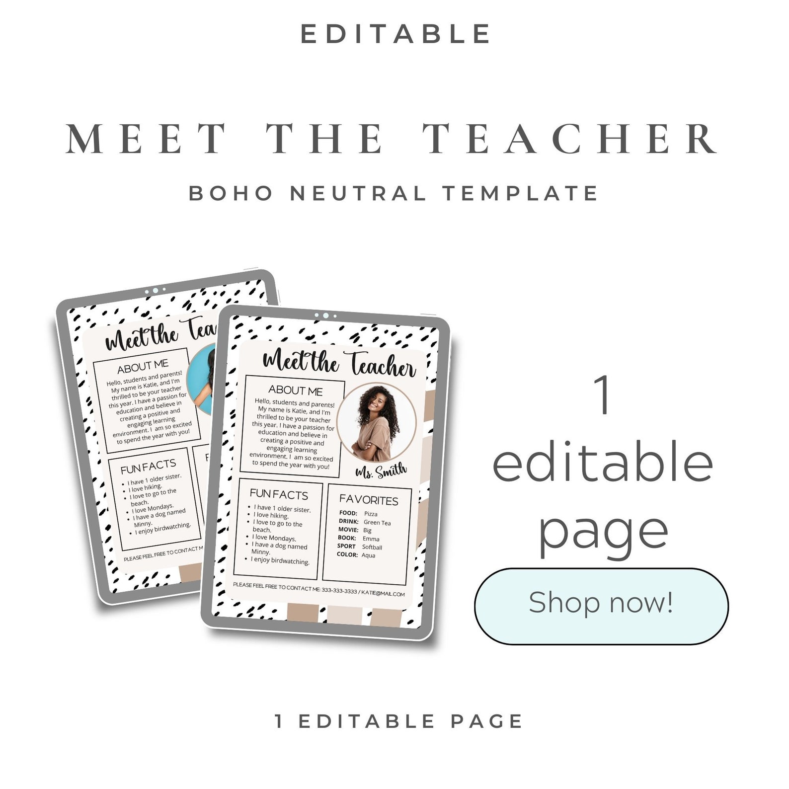 Meet the Teacher EDITABLE Template, Meet the Teacher Letter, Meet the ...