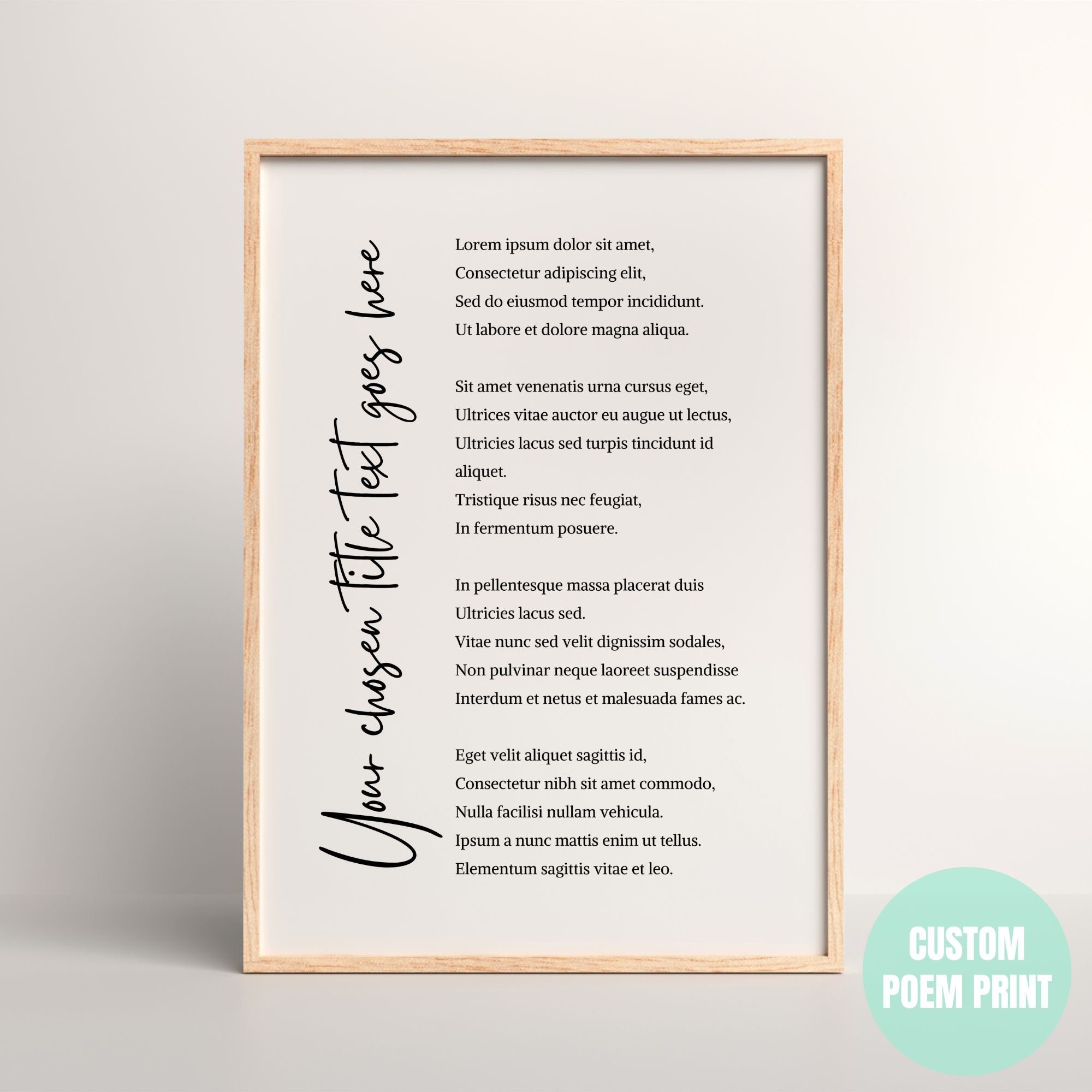 Custom Poem Print, Custom Printable Poem, Custom Signs for Home, Custom ...