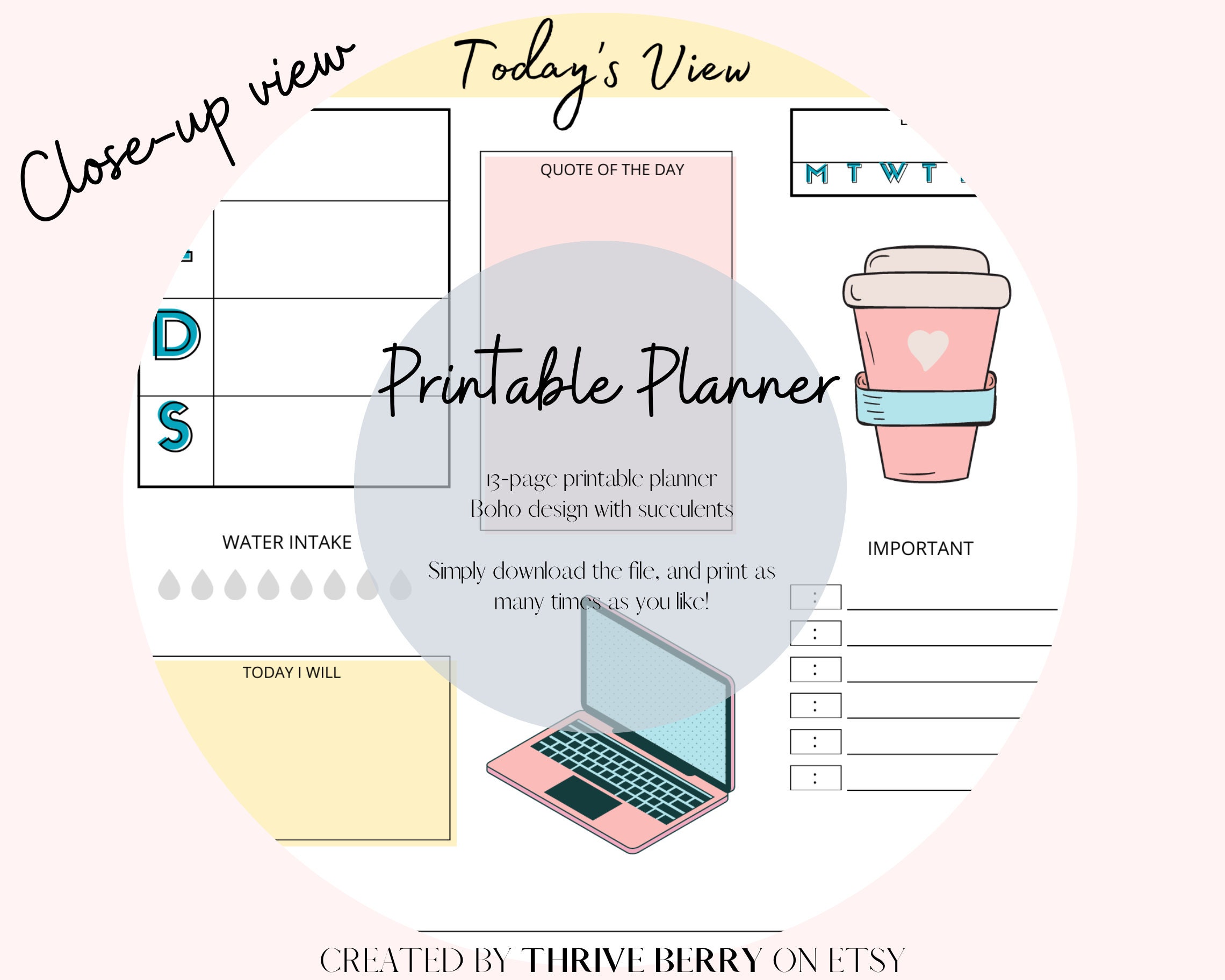 Printable Planner Bundle, Printable Planner PDF, Daily Planner PDF ...