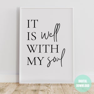 It is Well With My Soul Printable Wall Art Download, Christian Wall Art ...