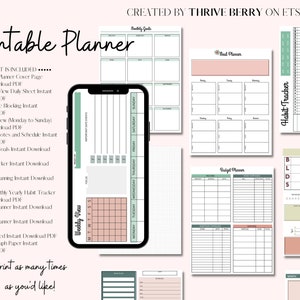 Printable Planner Bundle, Daily Planning Sheet, Printable Planner PDF ...