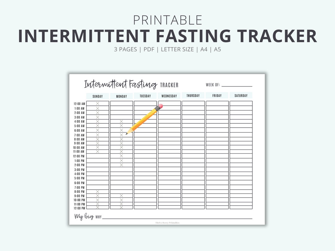 Printable Intermittent Fasting Tracker to Help You Stay | Etsy