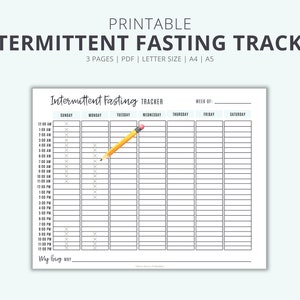 Printable Intermittent Fasting Tracker to Help You Stay | Etsy