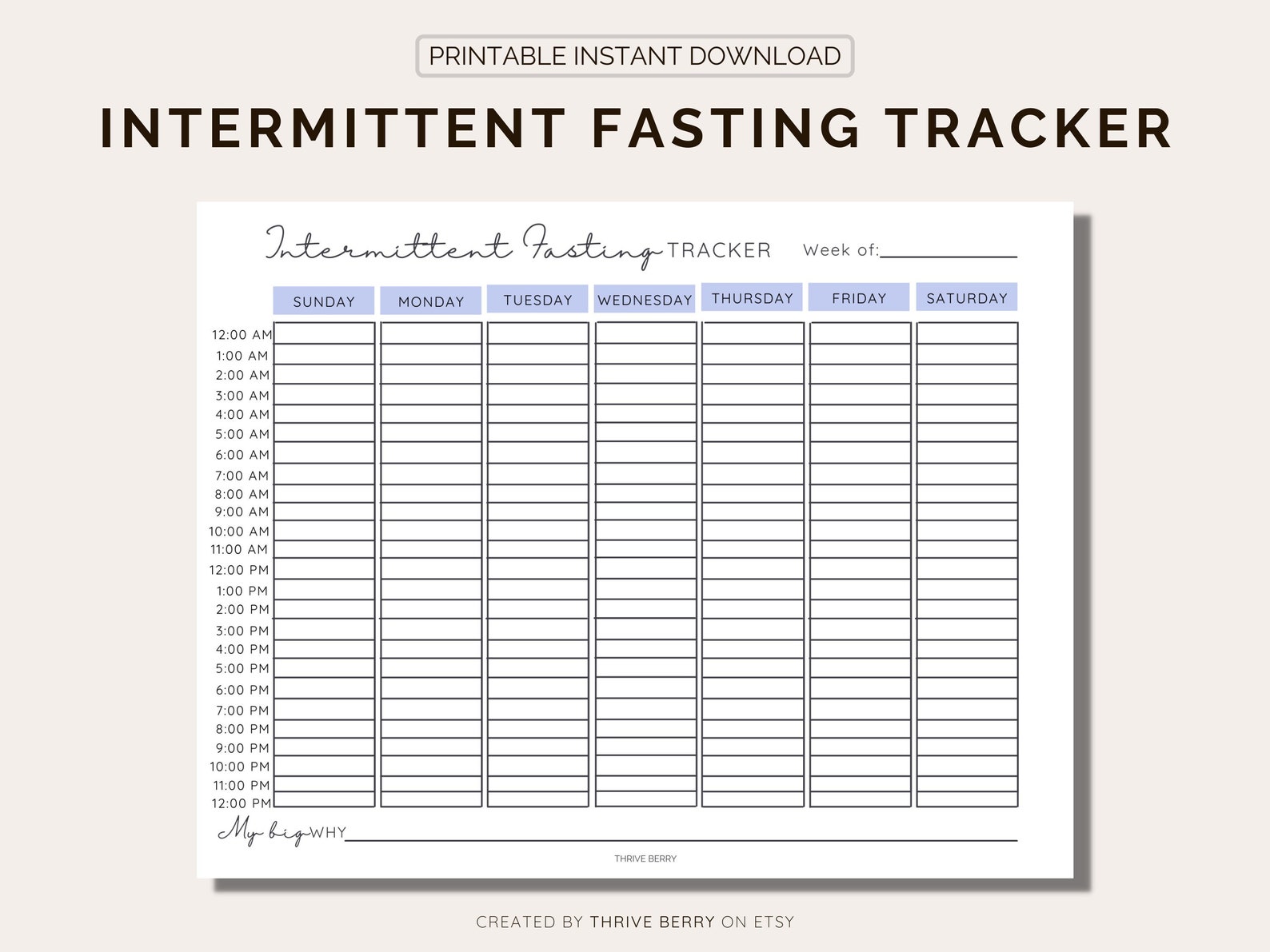 Printable Fasting Tracker for Weight Loss & Healthy Habits ...