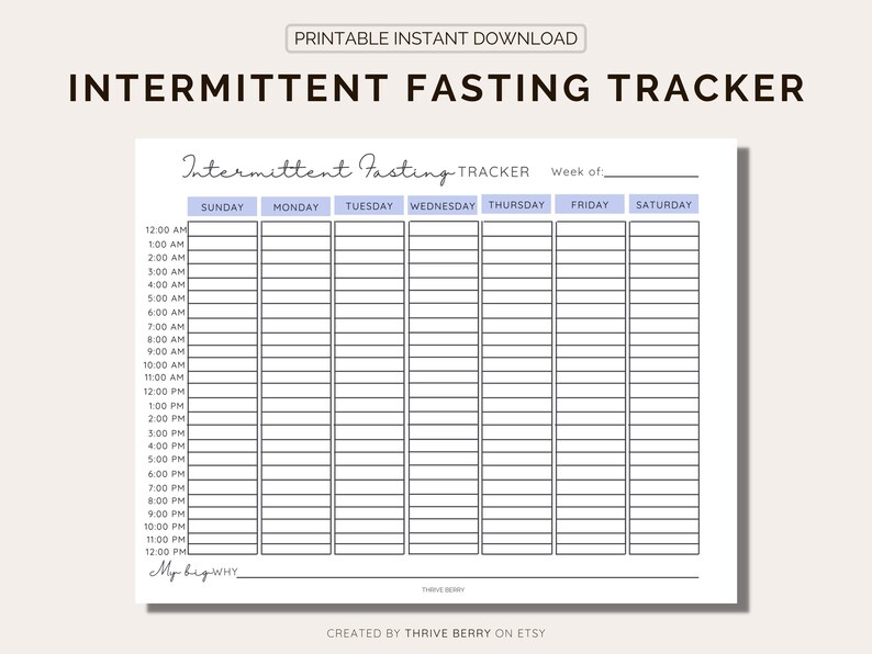 Printable Fasting Tracker for Weight Loss & Healthy Habits ...
