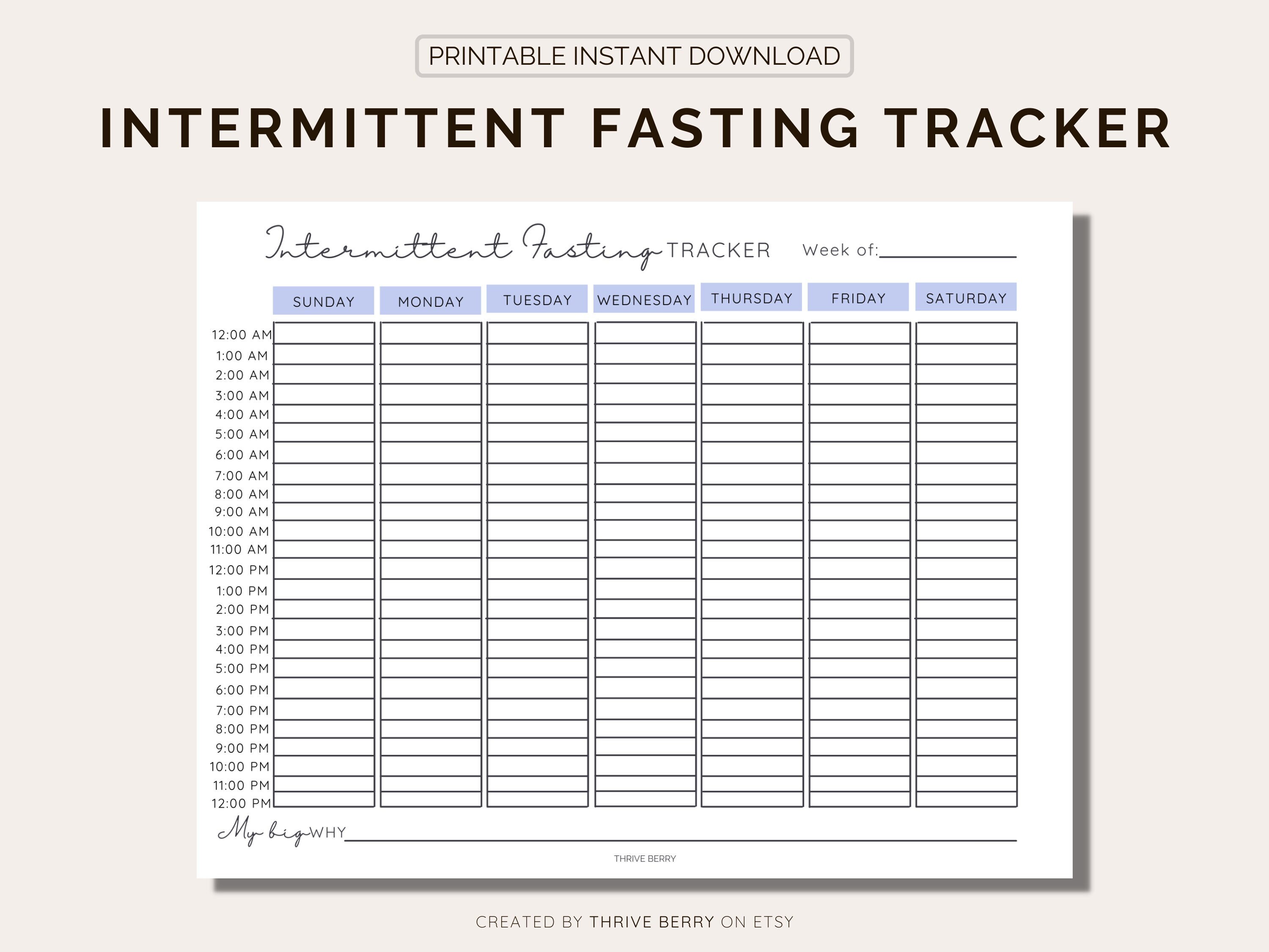 Printable Fasting Tracker for Weight Loss & Healthy Habits ...
