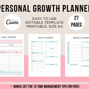 Personal Development Planner Template, Personal Growth Journal ...