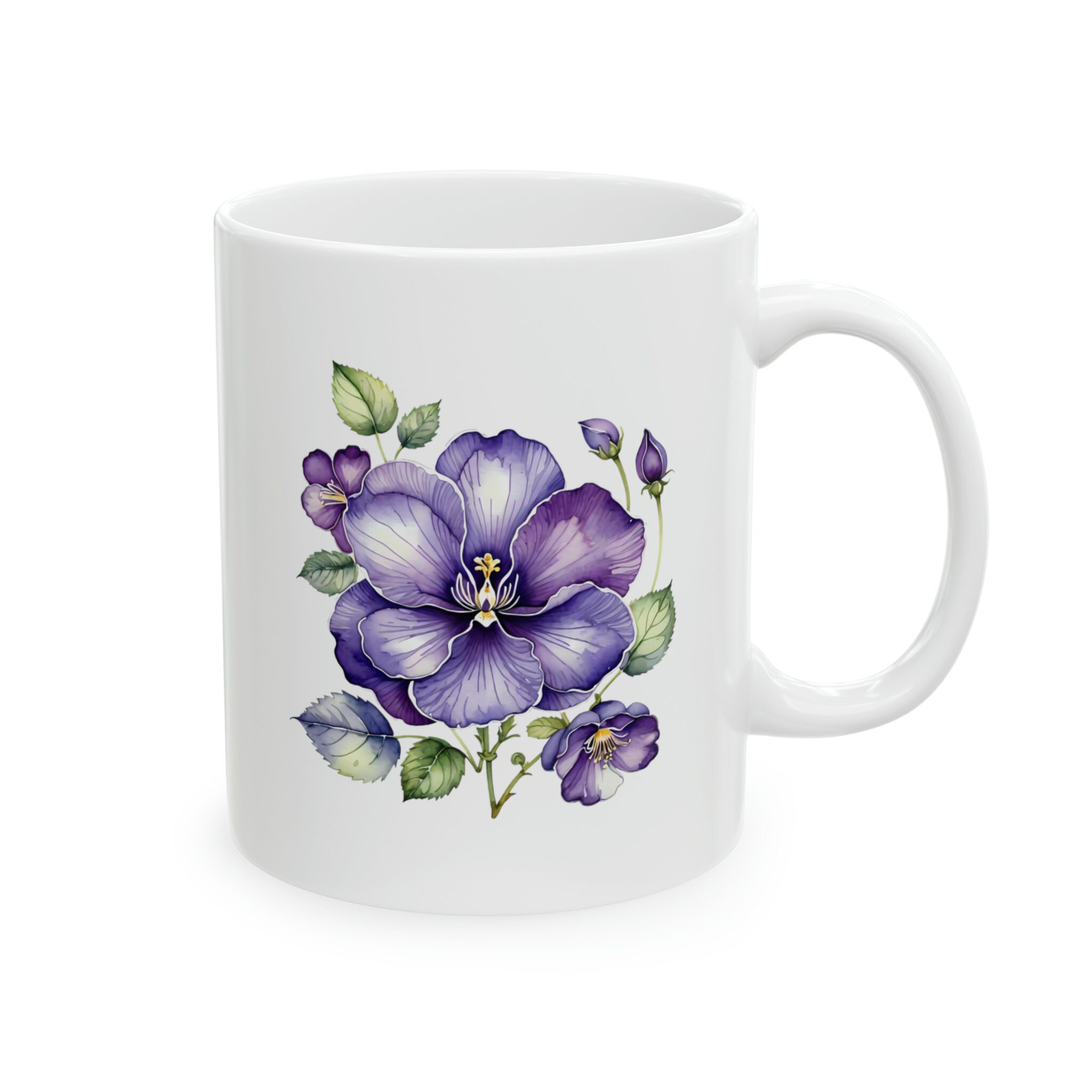 February Birth Flower Mug: Custom Birthday Month Coffee Cup, Violet ...