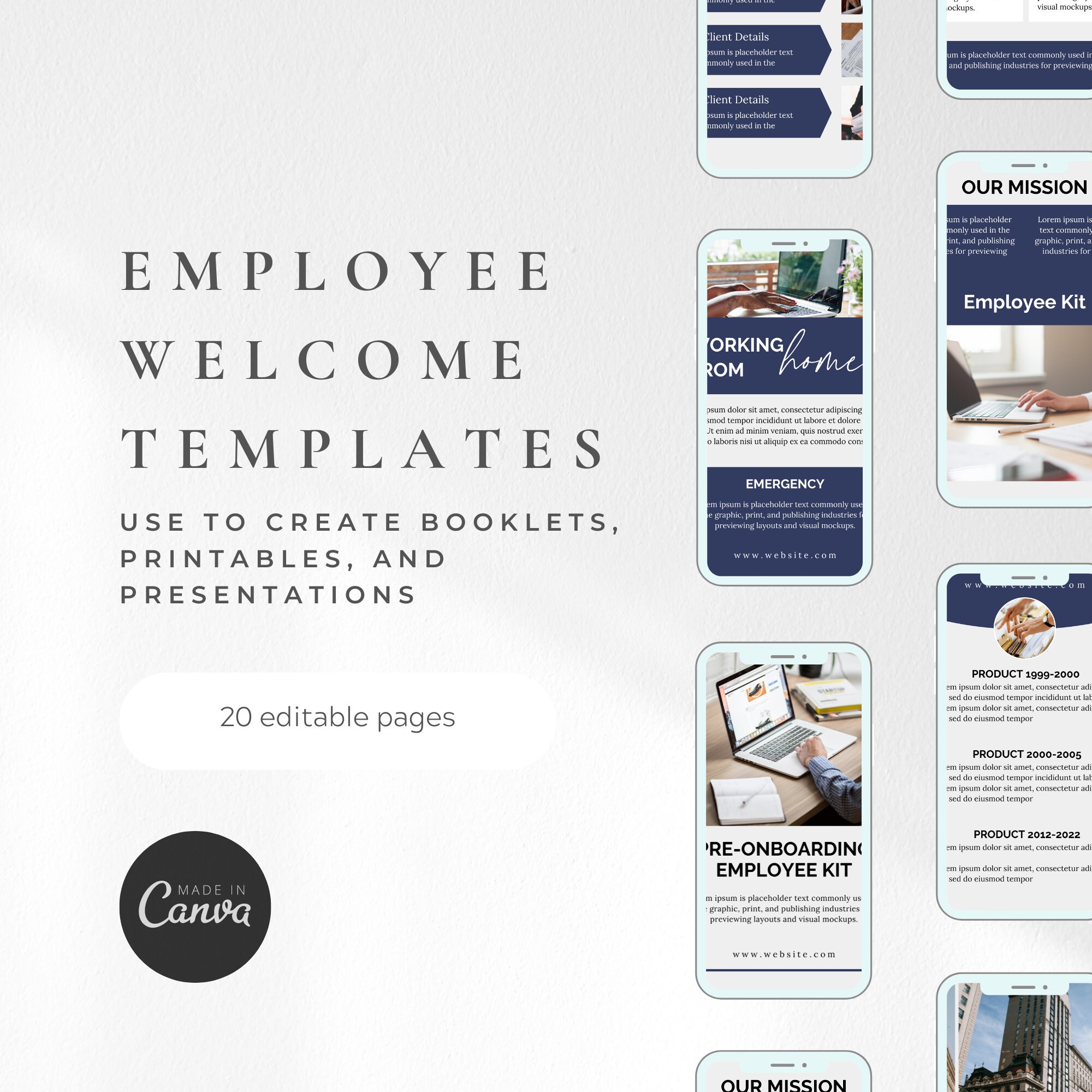 Employee Welcome Bundle, Canva Business Template, Editable Employee ...