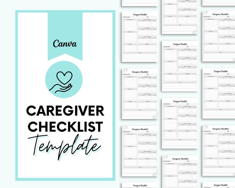 Caregiver Checklist Template, Caregiver Daily Log, Daily Tasks ...