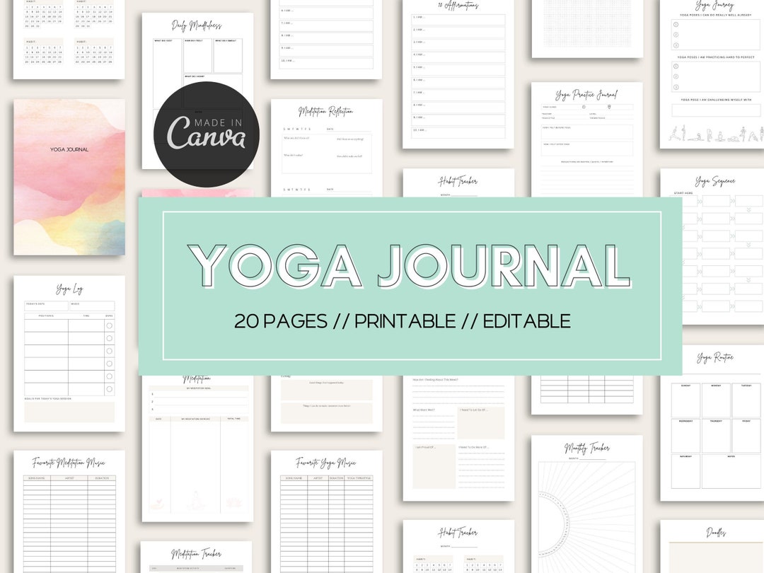 Editable Yoga Journal Template, Journal for Yoga, Daily Yoga Journal ...