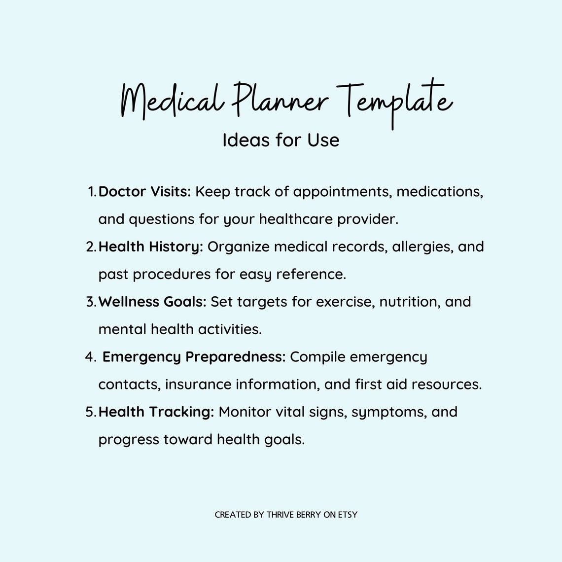 Editable Health Planner, Printable Health Tracker Template, Doctor ...