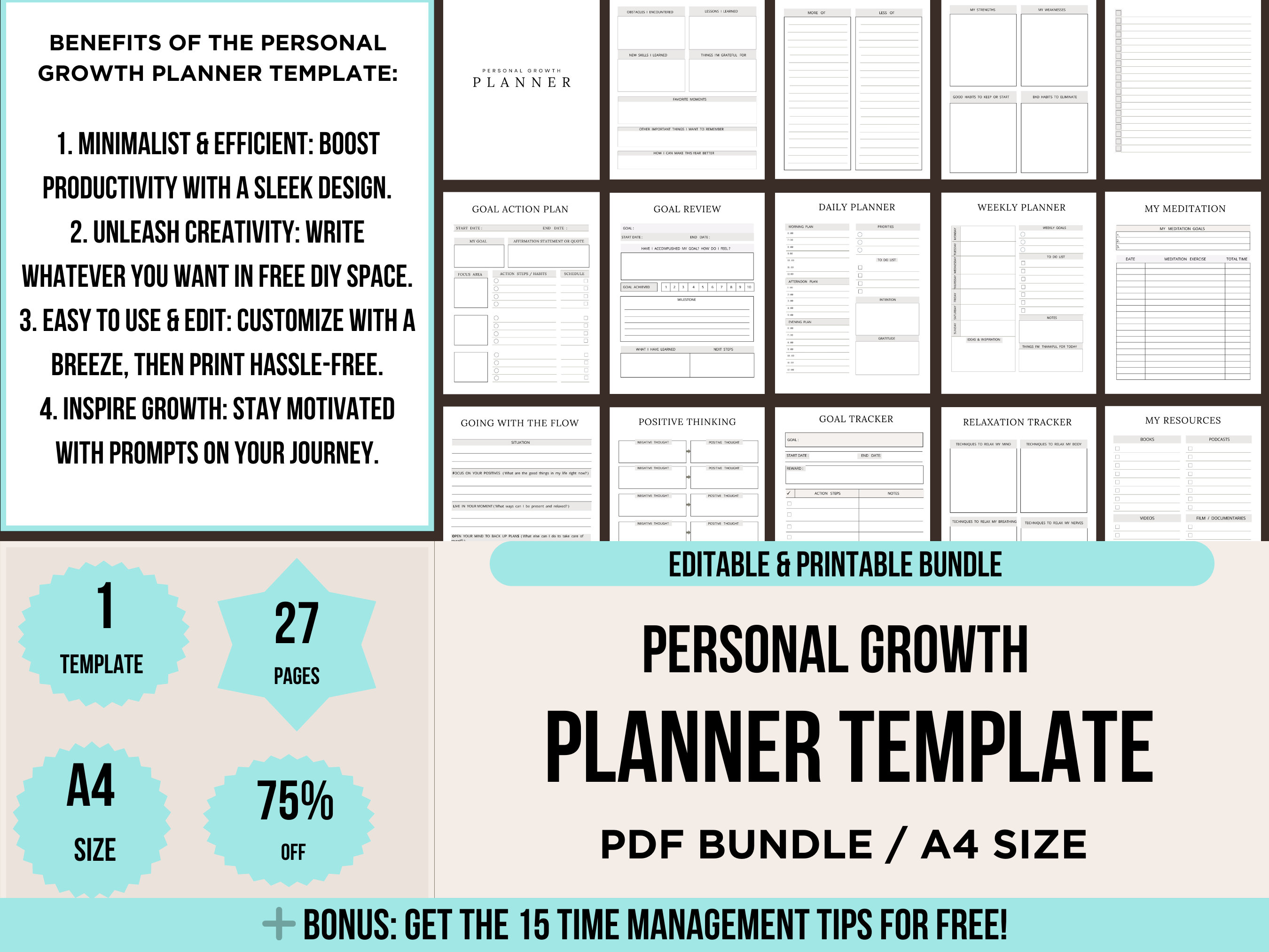 Personal Growth Planner Template, Personal Growth Printables, Personal ...