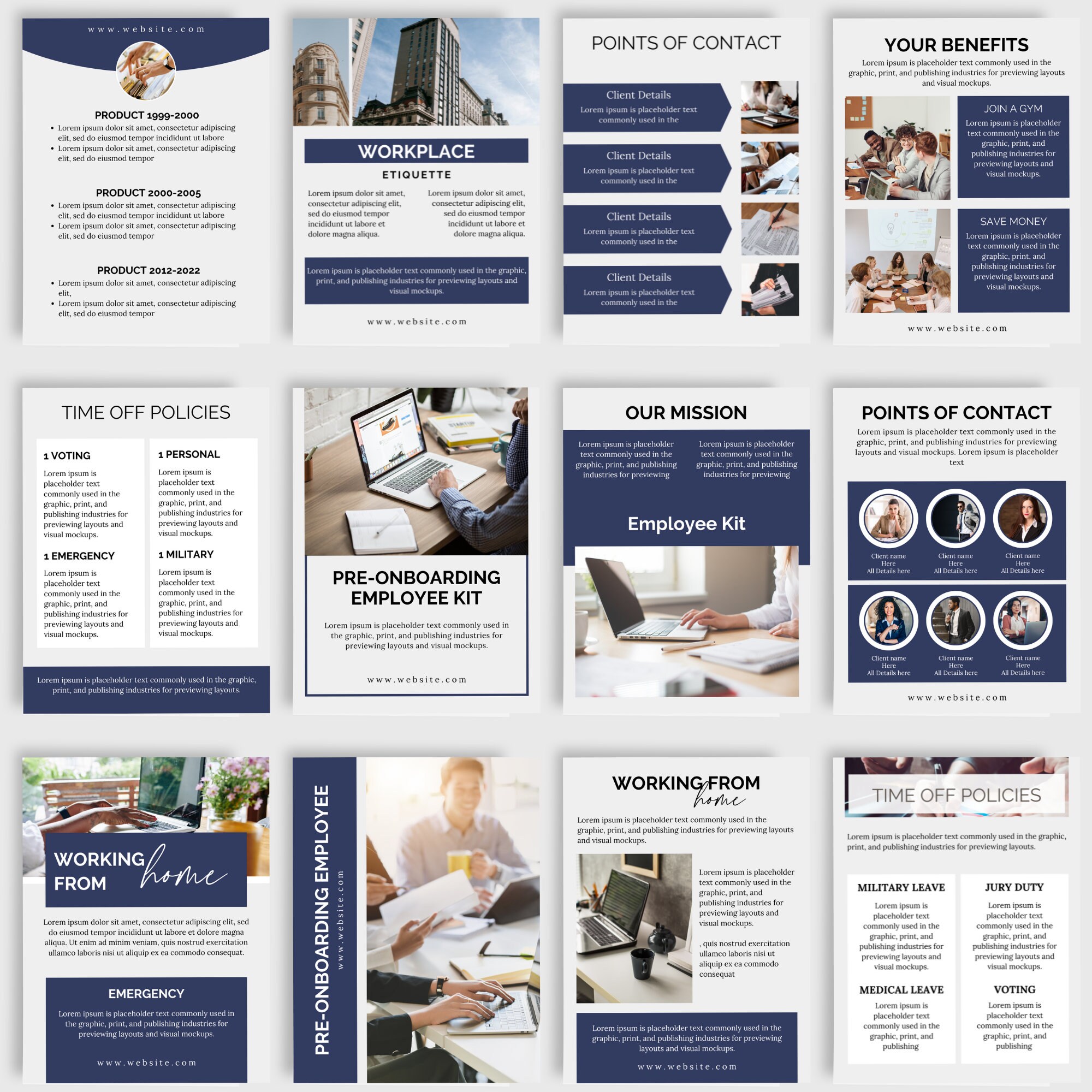 Employee Welcome Bundle, Canva Business Template, Editable Employee ...