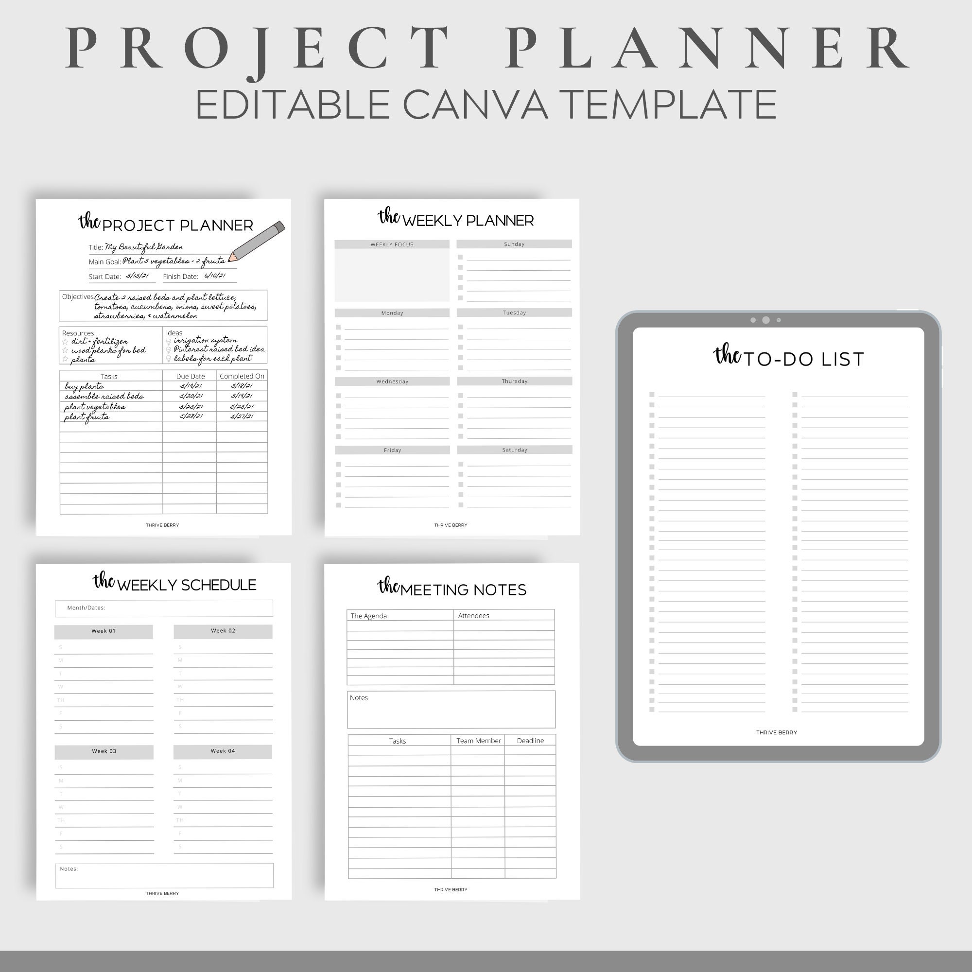 Project Planner Template Project Manager Project Management Project Tracker Project Timeline