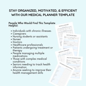Editable Health Planner, Printable Health Tracker Template, Doctor ...