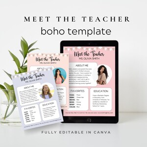 Meet the Teacher Editable Canva Template for Teachers - Etsy