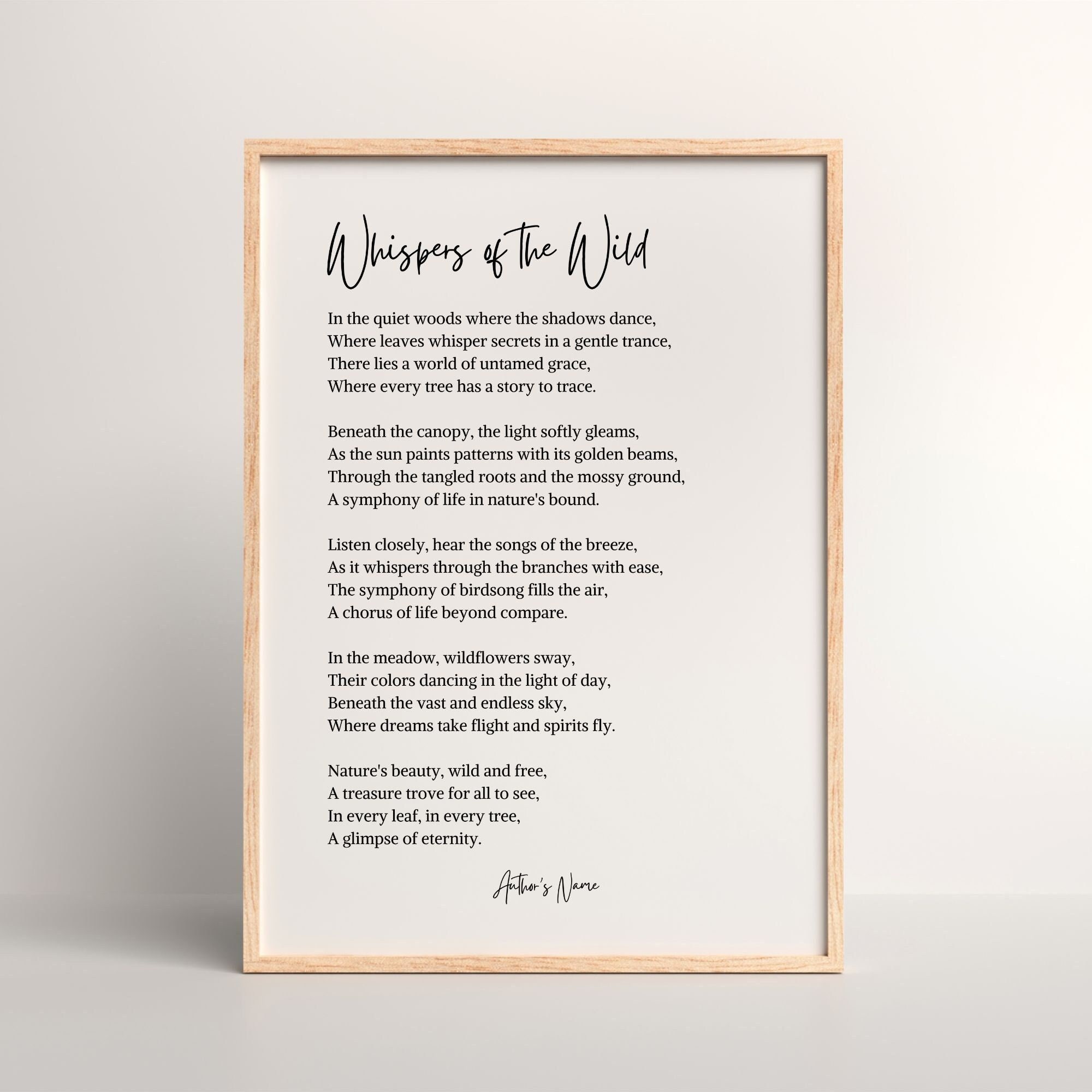 Custom Printable Poem, Custom Poem Print, Personalized Gifts ...