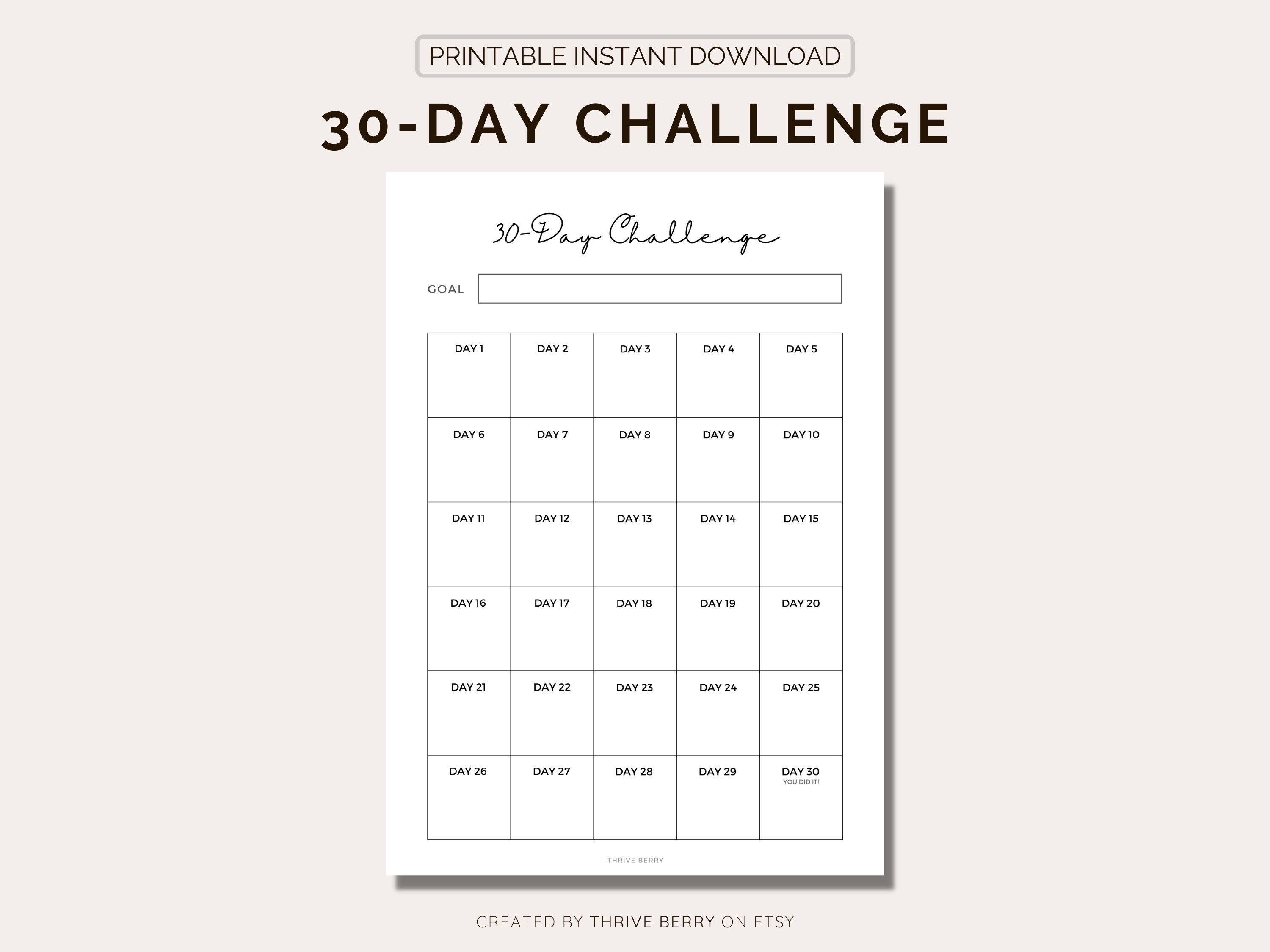 30 Day Challenge Tracker Printable Printable Habit Tracker 30 Day ... 30 Day Challenge Tracker Printable Printable Habit Tracker 30 Day ...