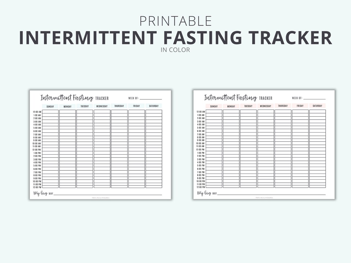 Printable Intermittent Fasting Tracker to Help You Stay | Etsy