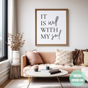 It is Well With My Soul Printable Wall Art Download, Christian Wall Art ...