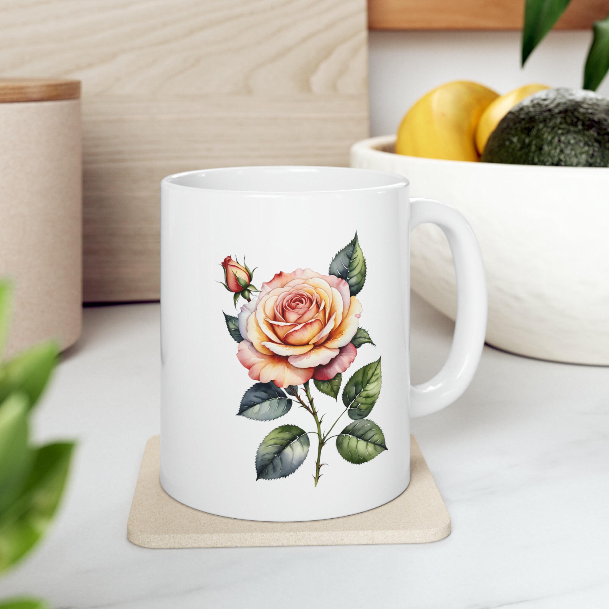 June Birth Flower Mug: Custom Birthday Month Coffee Cup, Rose ...