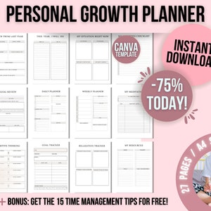 Personal Development Planner Template, Personal Growth Journal ...
