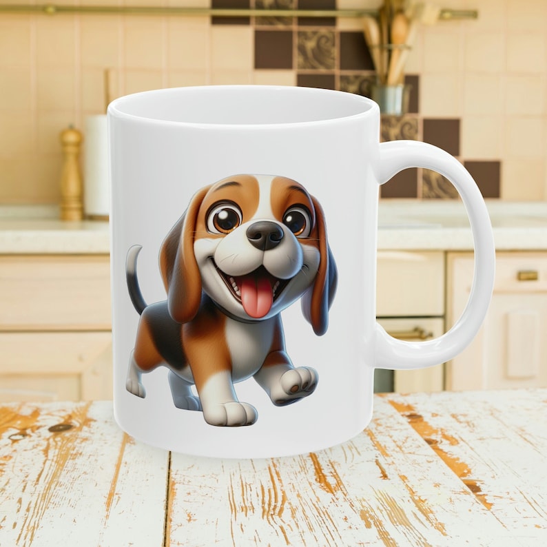 Cute Beagle Mug: Funny Dog Coffee Cup Dog Breed Morning Routine Gift ...