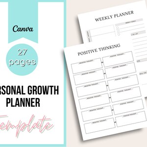Personal Growth Journal Template, Editable Canva Template, Personal ...