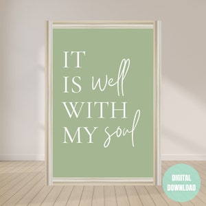 It is Well With My Soul Printable Wall Art Download, Christian Wall Art ...