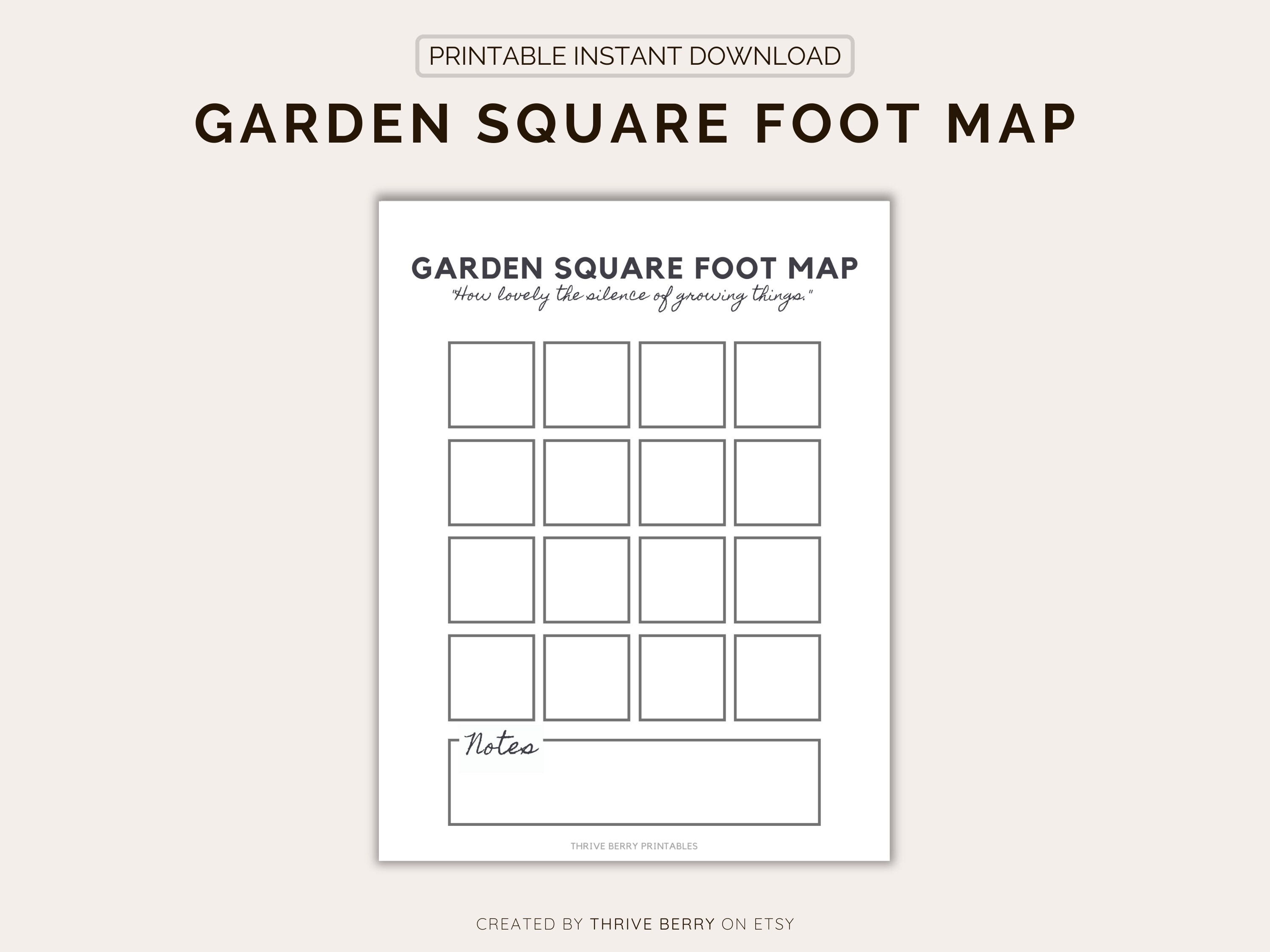 Printable Garden Planner With Garden Square Foot Map and Seedlings ...