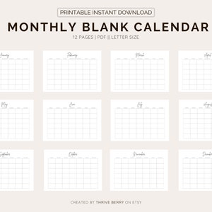 Printable Blank Calendar Landscape, Desk Calendar Printable Blank ...