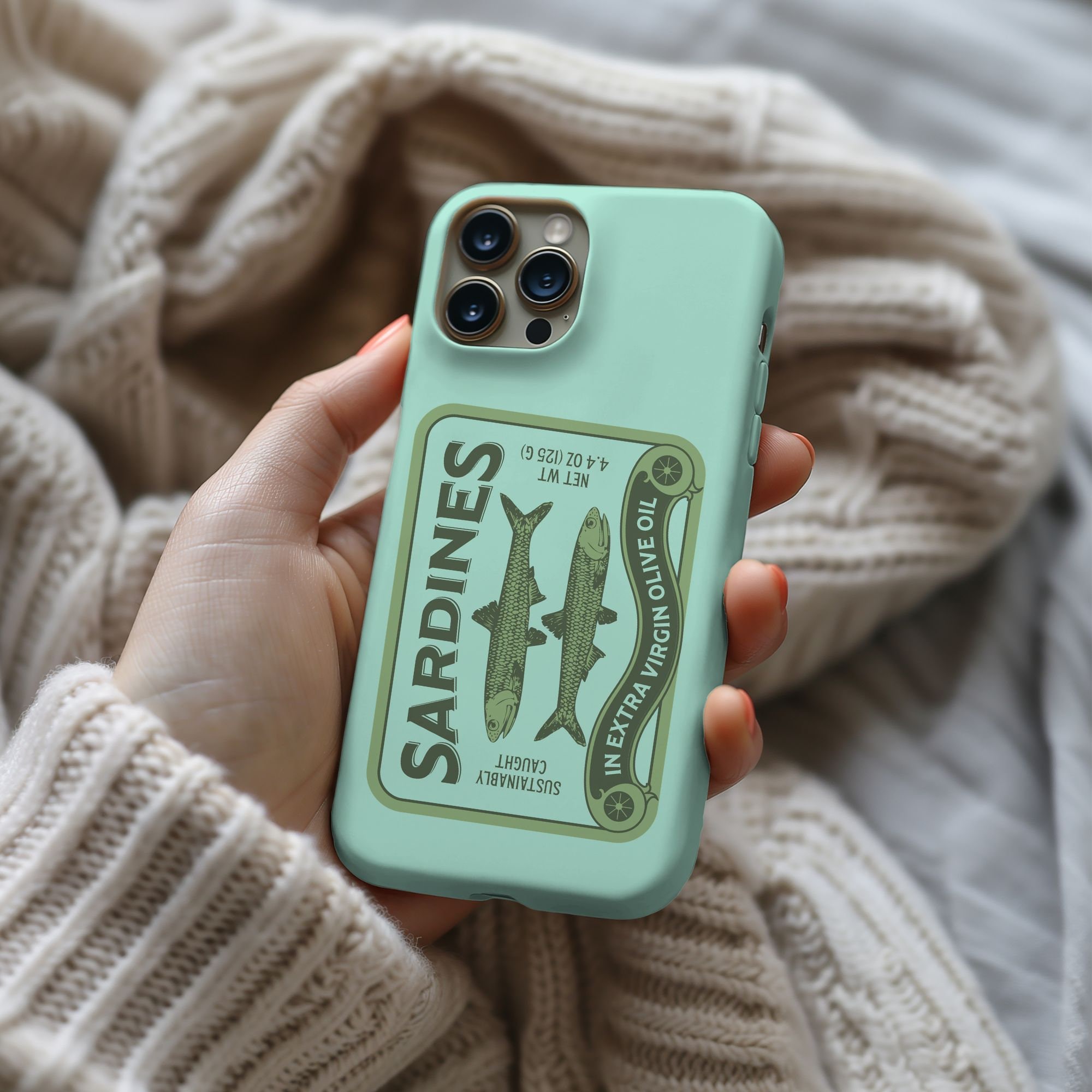 Sardine Phone Case, Fish Phone Case, Sardine iPhone Case, Gift for Him ...