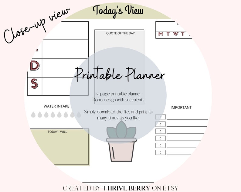 Printable Planner Bundle, Daily Planning Sheet, Printable Planner PDF ...