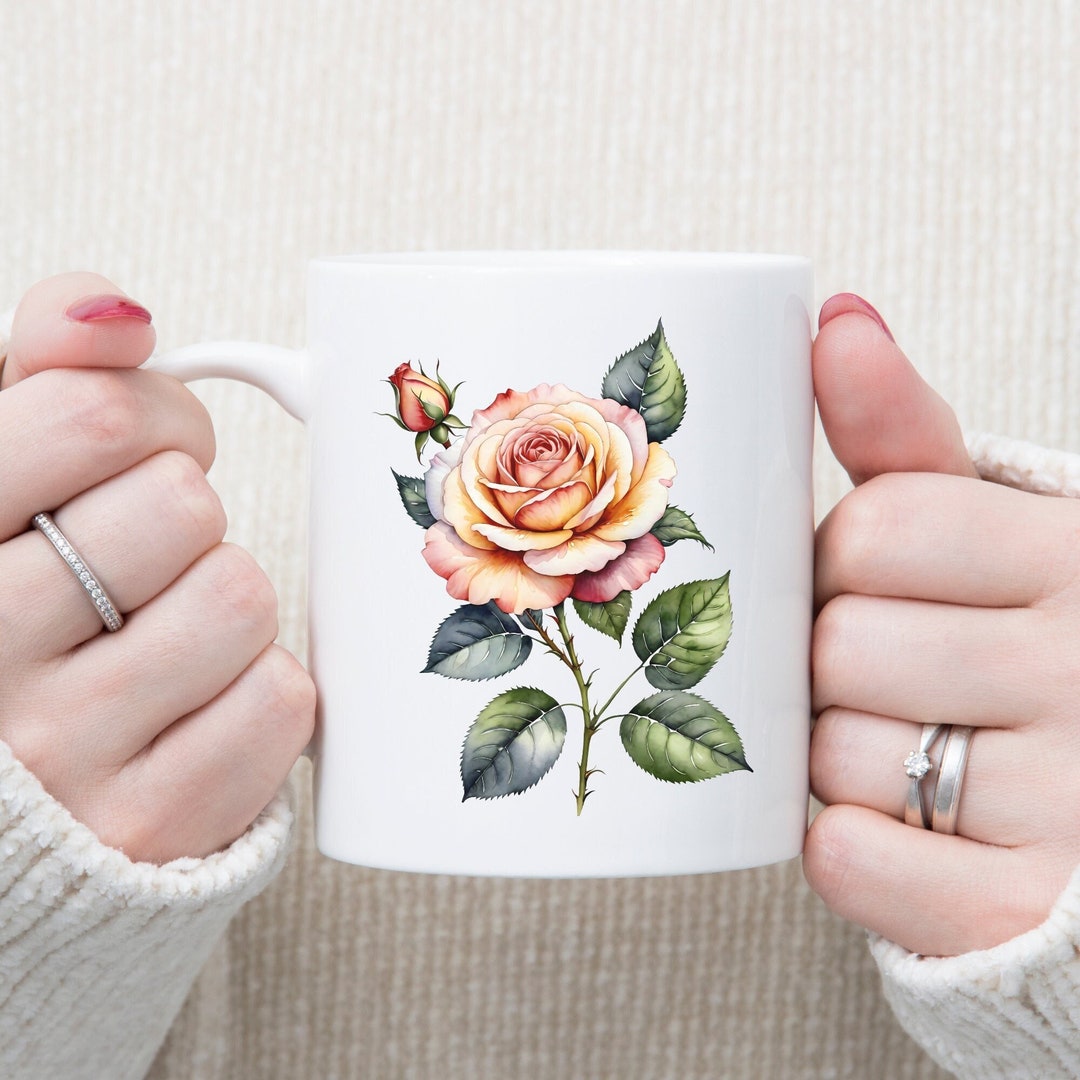June Birth Flower Mug: Custom Birthday Month Coffee Cup, Rose ...