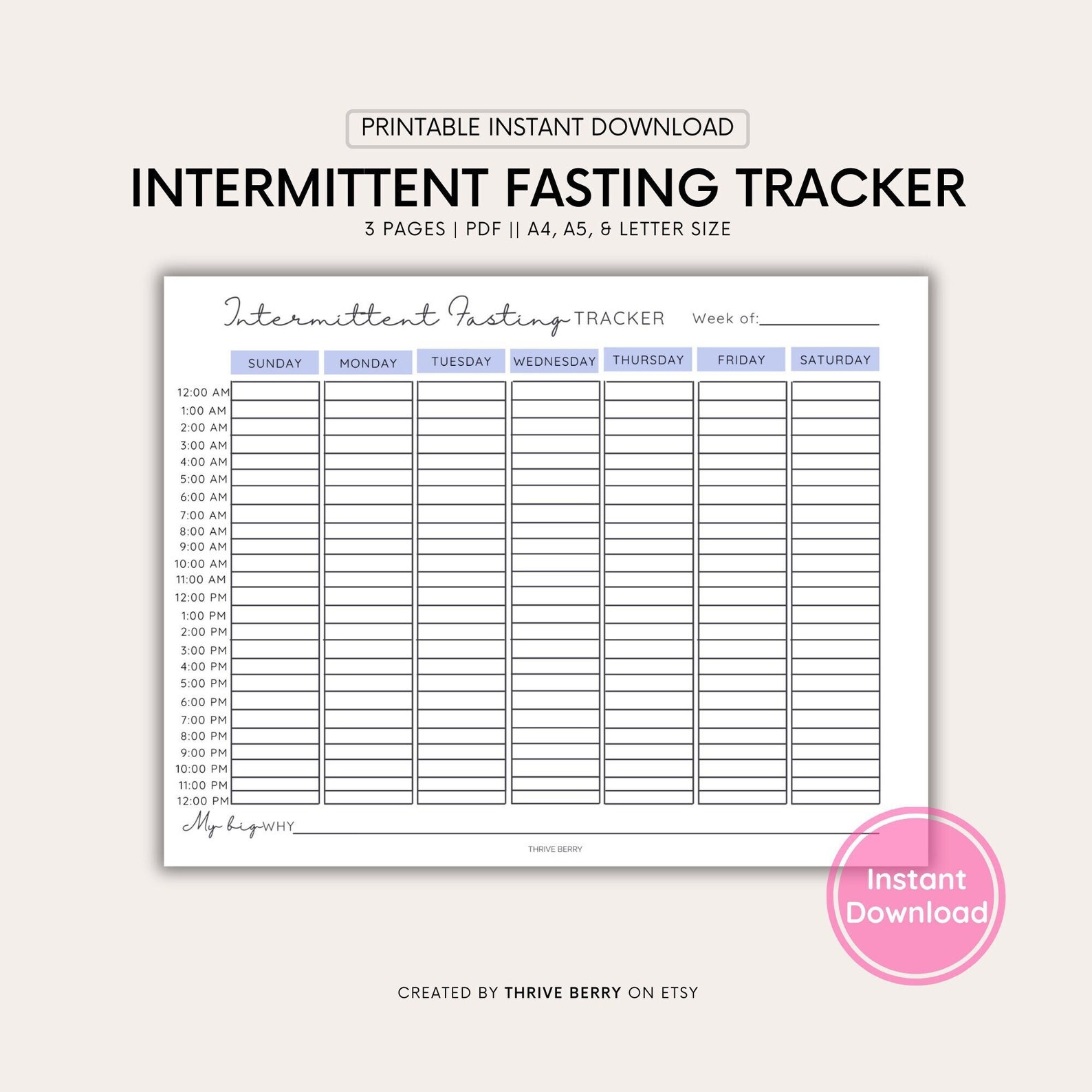 Printable Fasting Tracker for Weight Loss & Healthy Habits ...