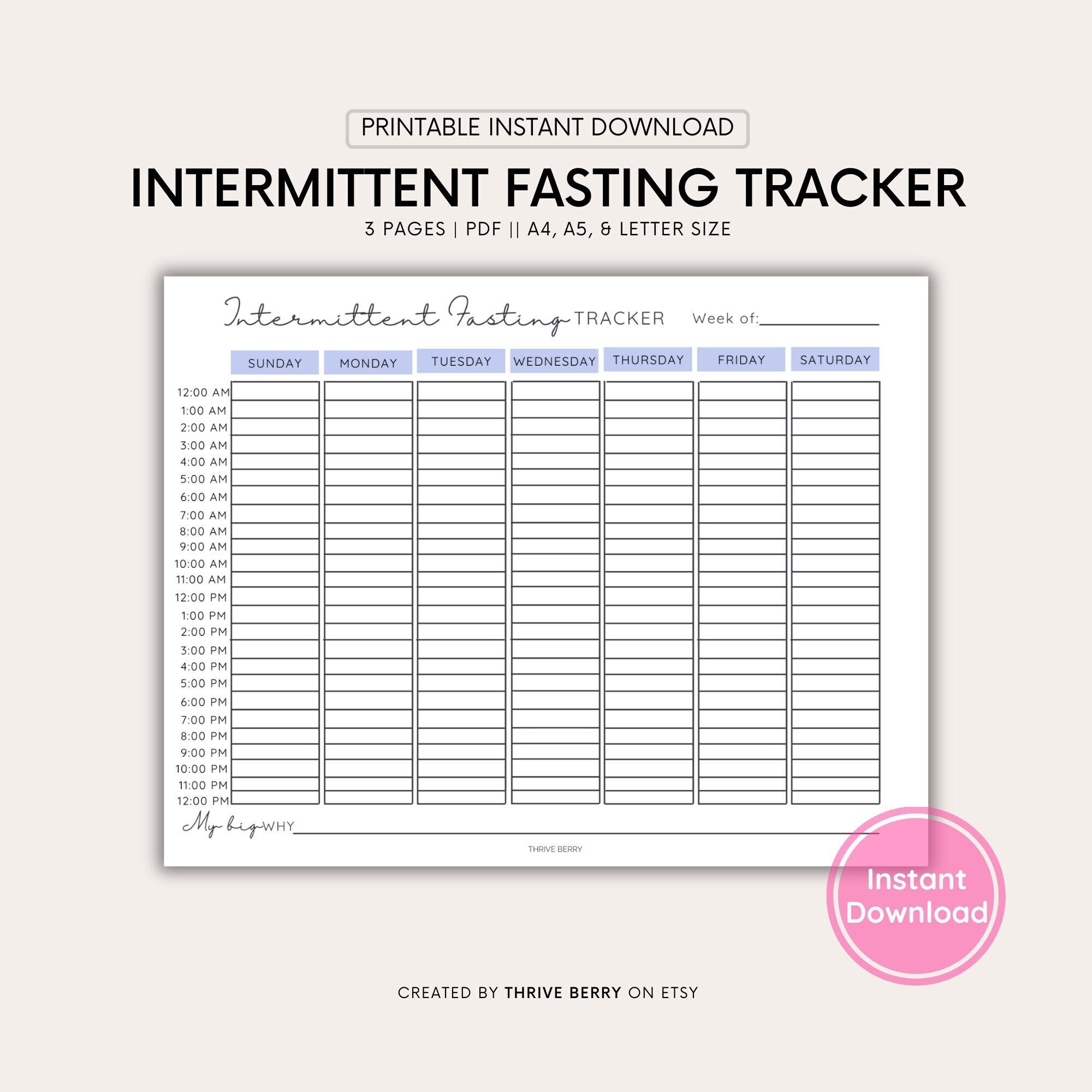 Printable Fasting Tracker for Weight Loss & Healthy Habits ...