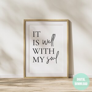 It is Well With My Soul Printable Wall Art Download, Christian Wall Art ...
