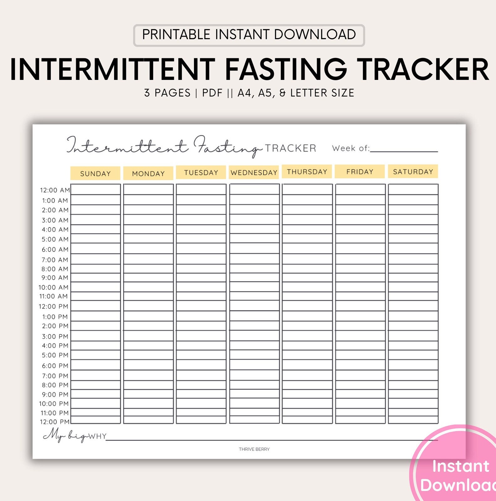 Intermittent Fasting Tracker, Printable Intermittent Fasting Journal ...