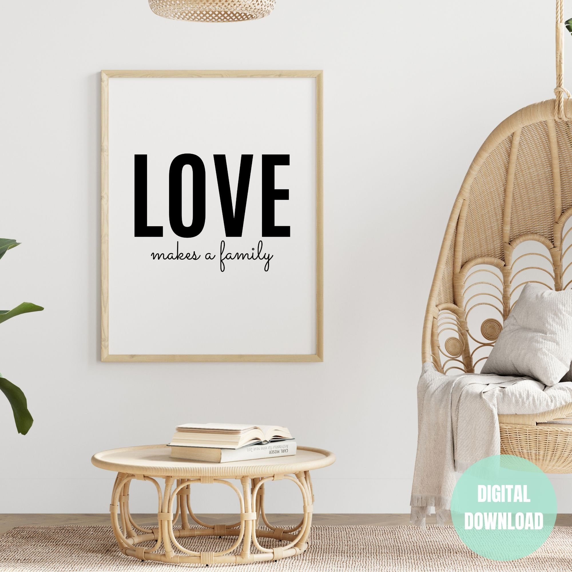 Love Makes a Family Printable Wall Art, Family Wall Decor, Instant ...