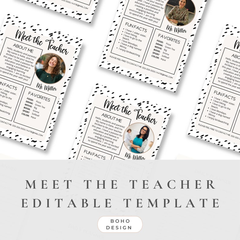 Meet the Teacher Templates, New School Year Printable, Meet the Teacher ...
