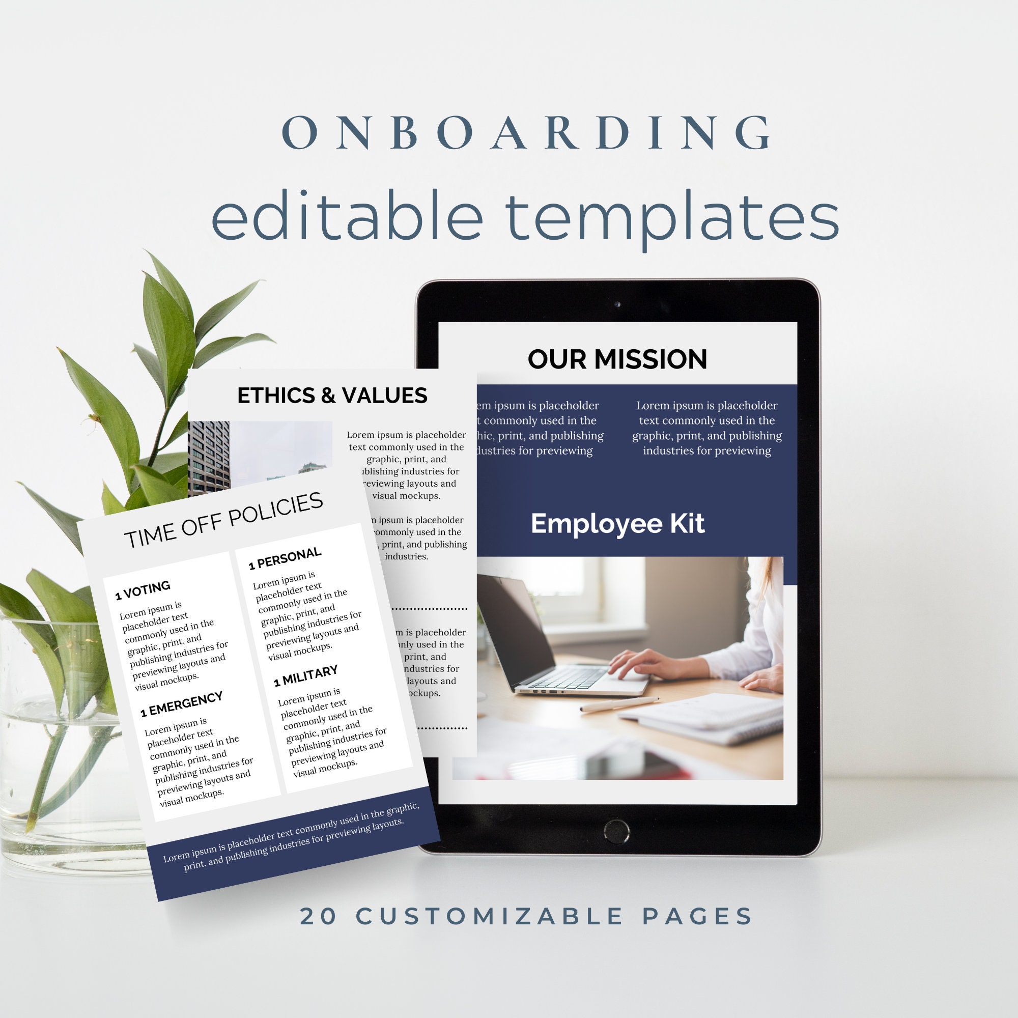 Employee Welcome Bundle, Canva Business Template, Editable Employee ...