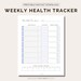 Weekly Health Tracker Journal PRINTABLE Meal Planner Fitness Tracker ...