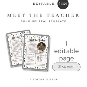 Meet the Teacher Templates, New School Year Printable, Meet the Teacher ...