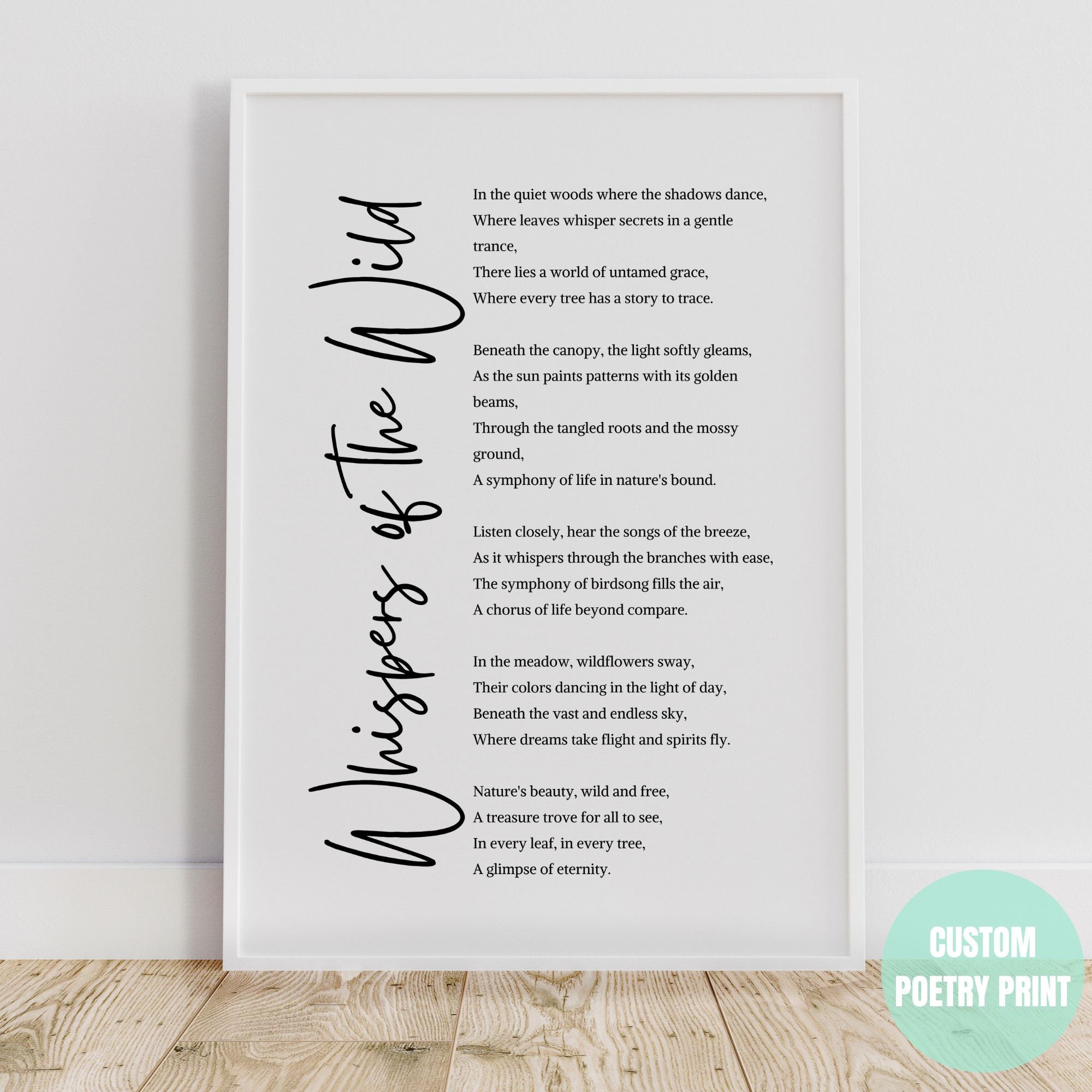 Custom Poem Print, Custom Printable Poem, Custom Signs for Home, Custom ...