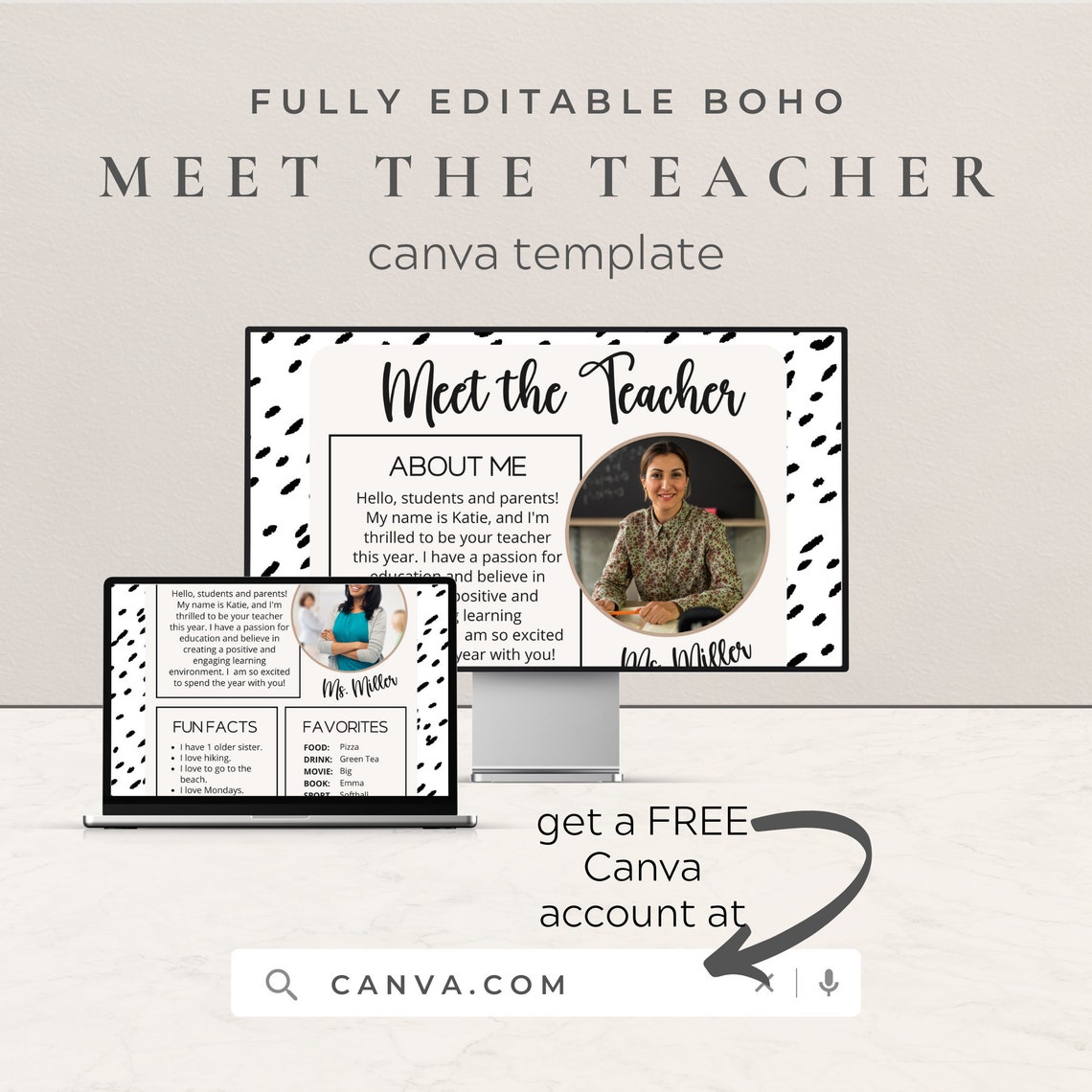 Meet the Teacher Templates, New School Year Printable, Meet the Teacher ...