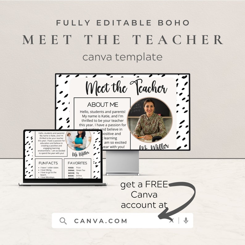 Meet the Teacher Templates, New School Year Printable, Meet the Teacher ...